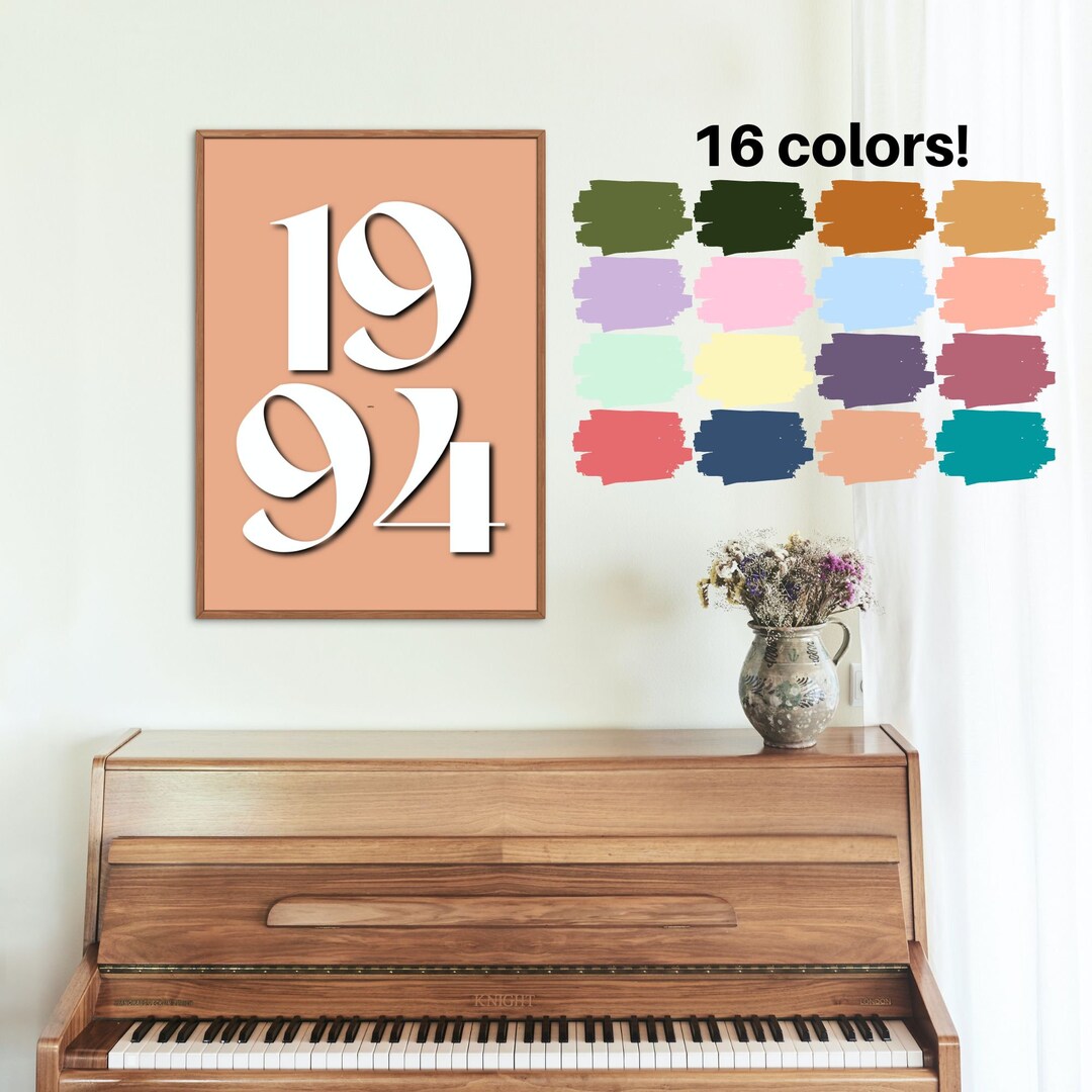 1994 Year Art Print / Printable Digital Personalized Wall Art for Birth ...