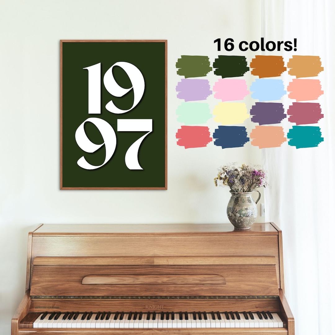 1997 Year Art Print / Printable Digital Personalized Wall Art for Birth ...