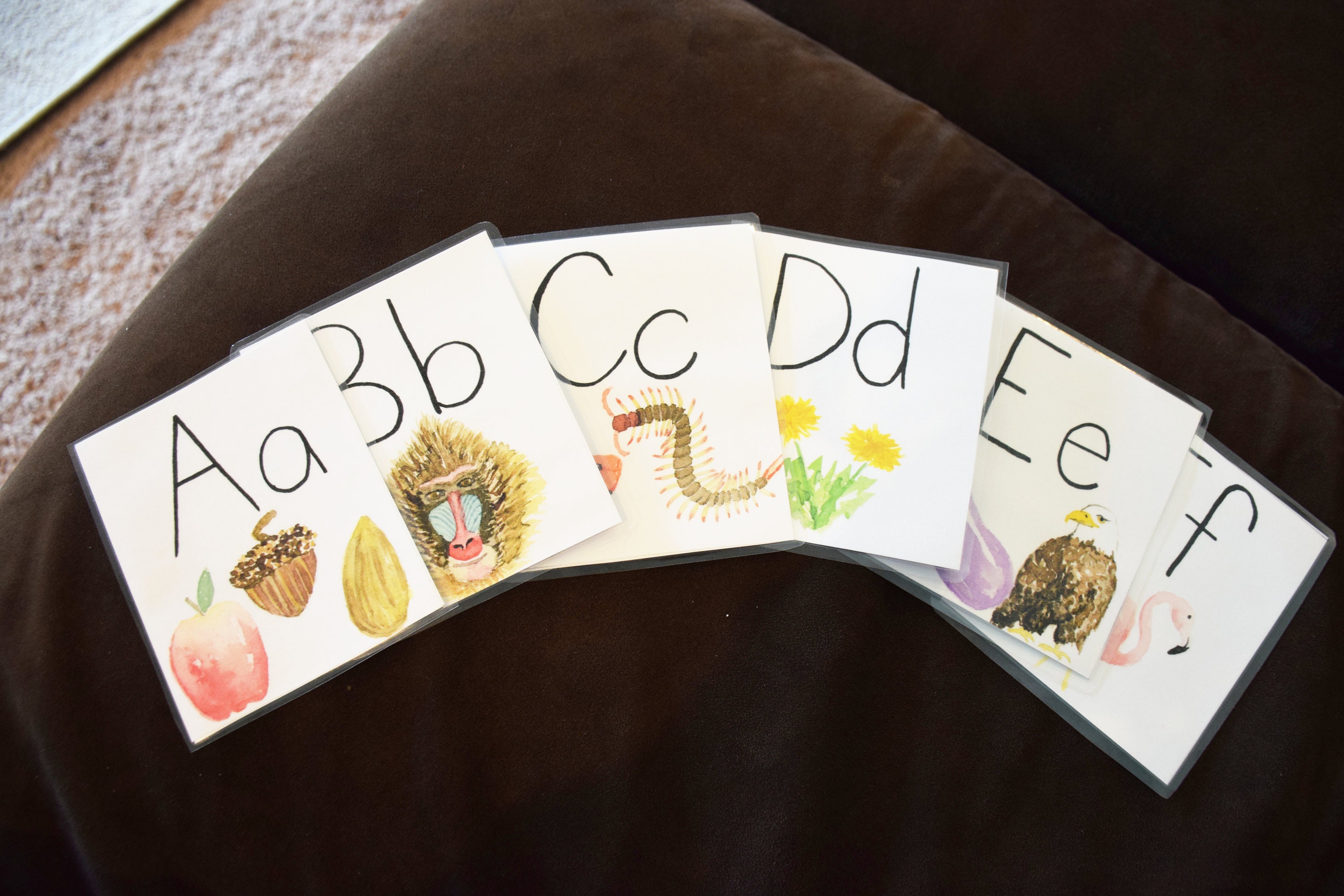 26 Watercolor Alphabet Phonics Phonograms Cards Instant Digital ...