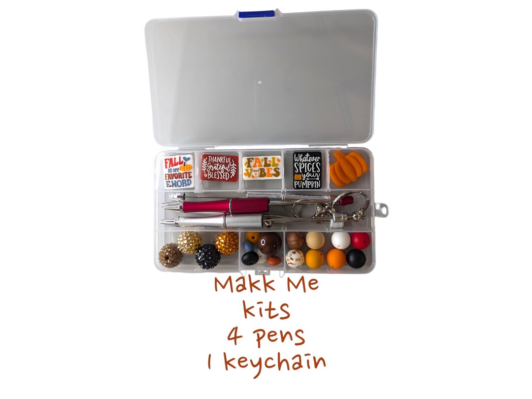 Makk Me Pen Kit, Diy Bead Kit, Silicone Beads, Beaded Pens, Keychain ...