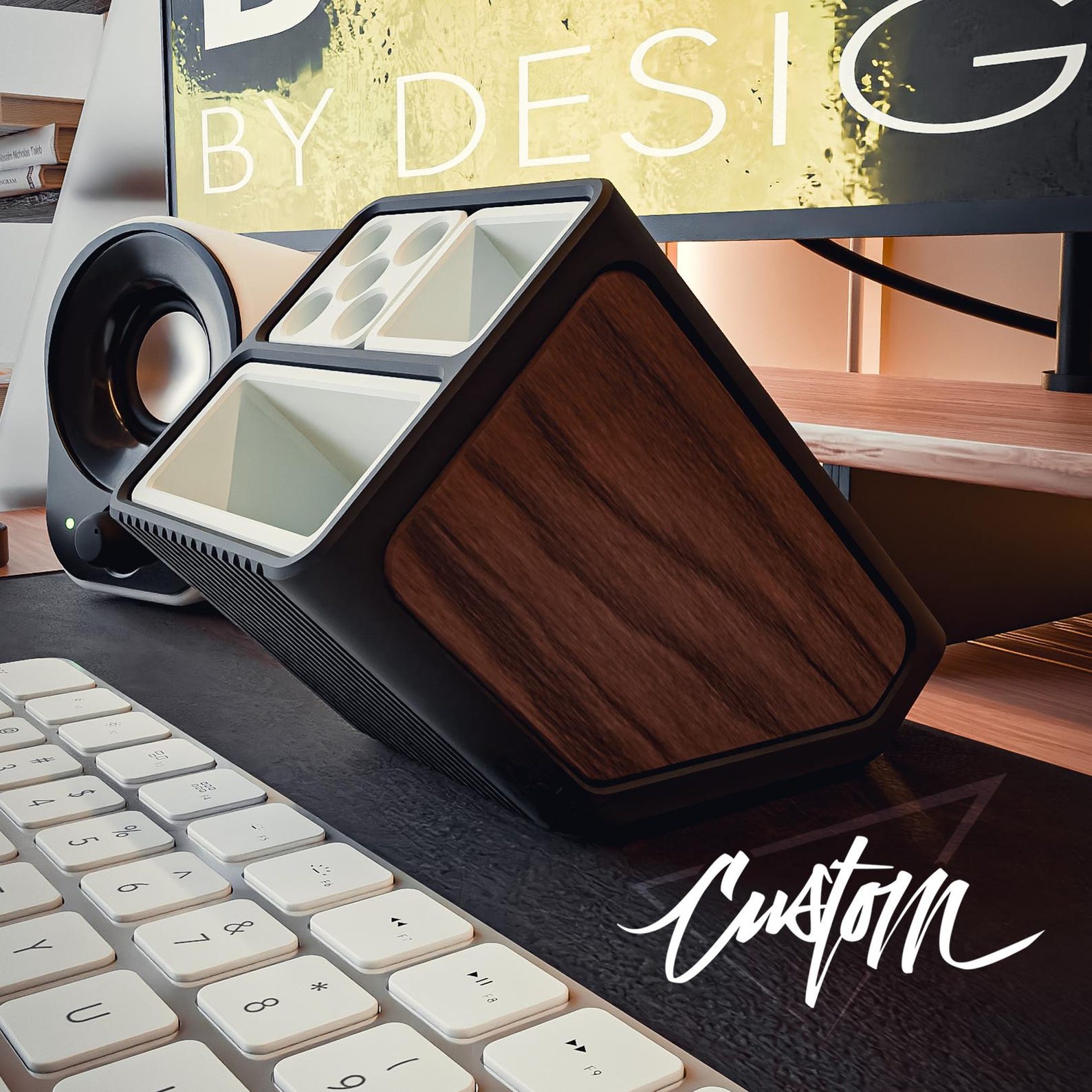 Walnut Desk Organizer: Modern 3d-printed Wood Storage - Etsy