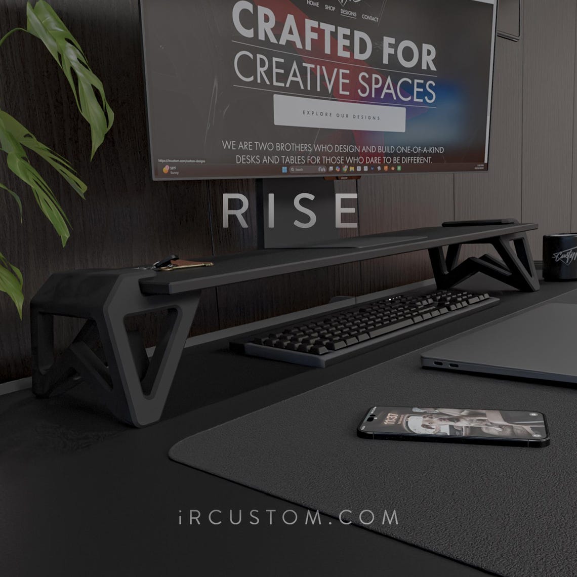 RISE Monitor Stand – Complete Set With 3d-printed Legs + Hardwood or ...