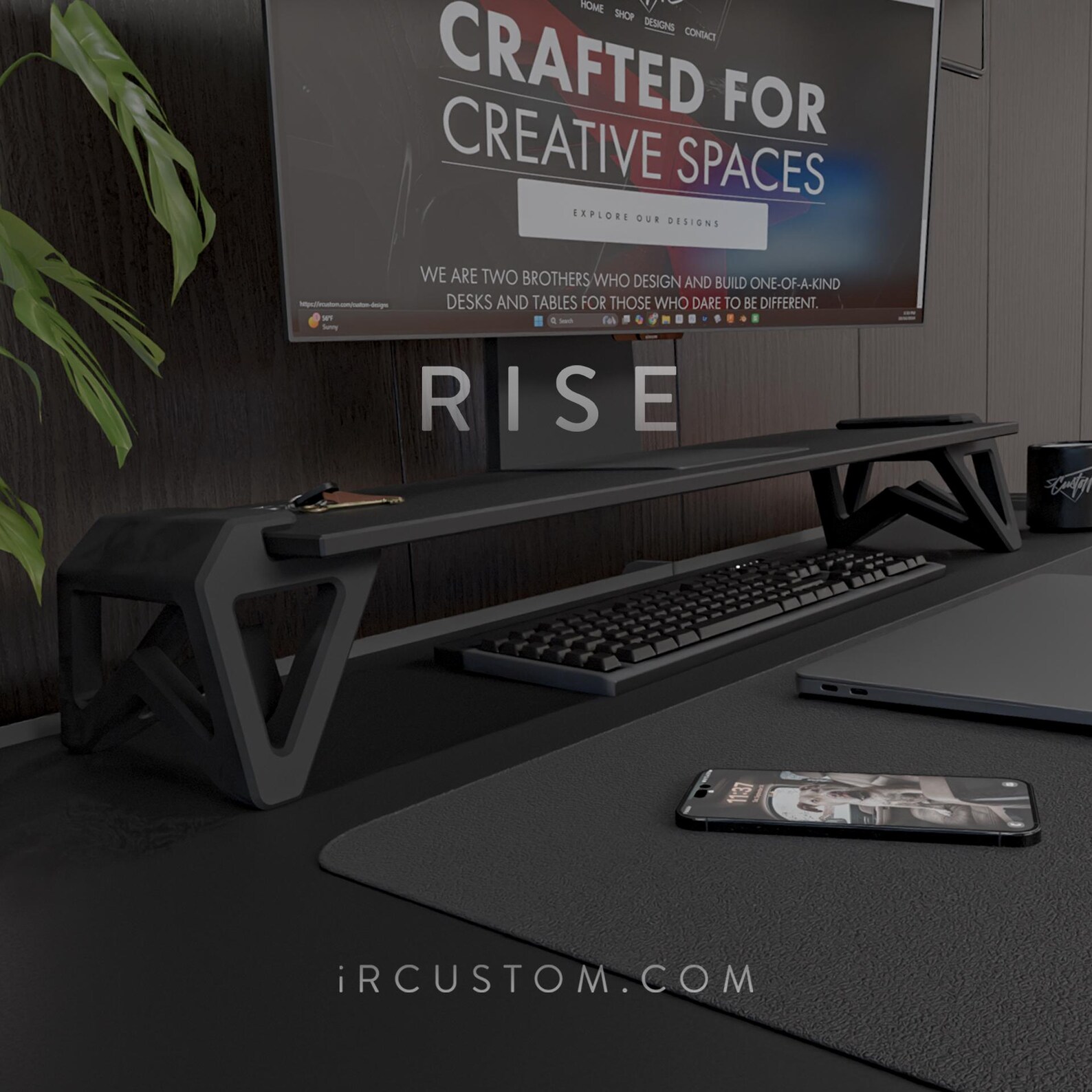 RISE Monitor Stand – Complete Set With 3d-printed Legs + Hardwood or ...
