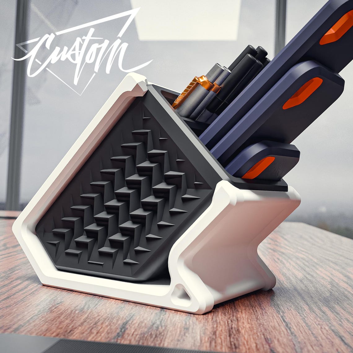 Geometric 3D Printed Desk Organizer: Modern Office Storage Pod - Etsy