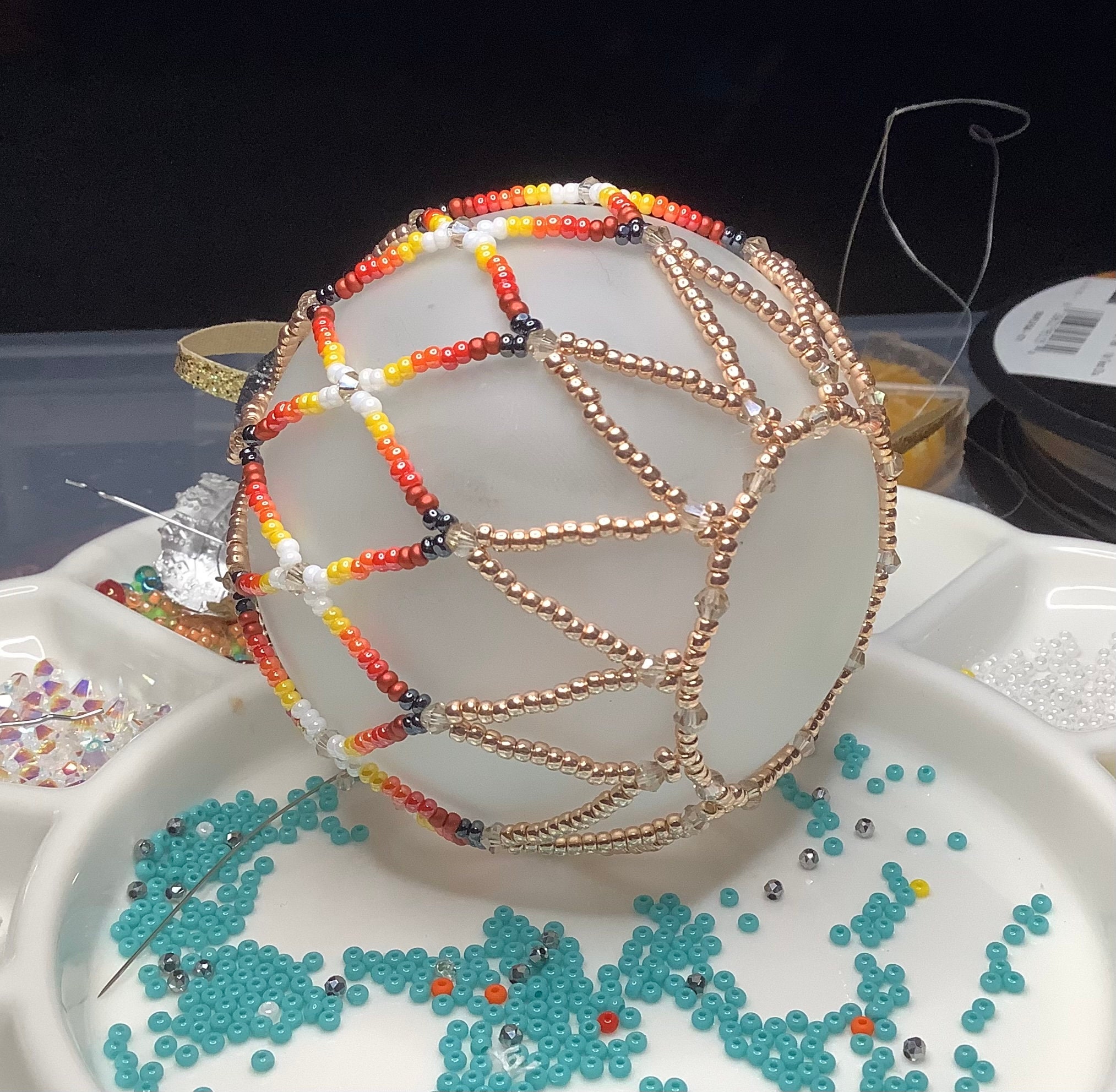 Rose Gold Native American Beaded Ornament Pendleton Colors - Etsy