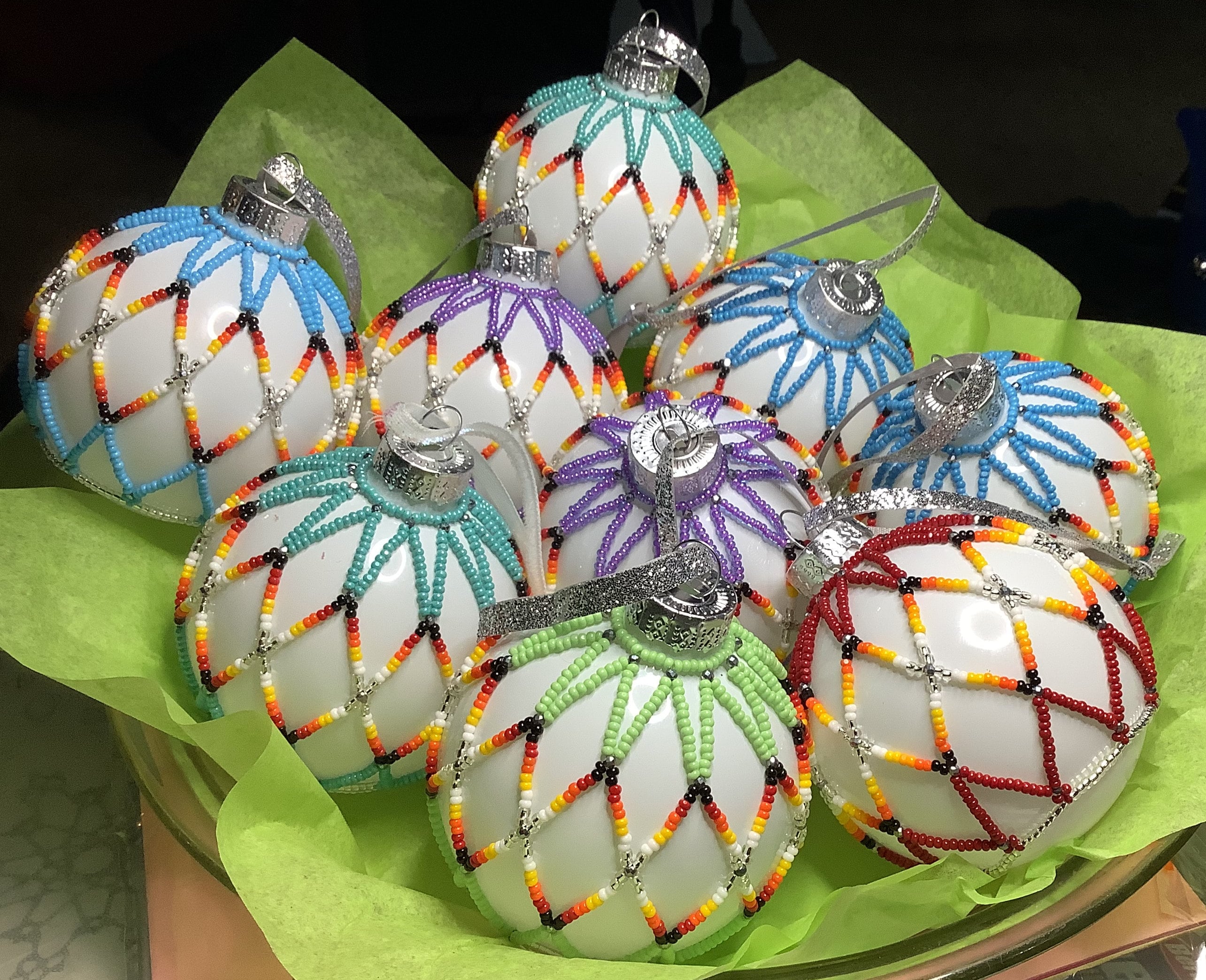 Native American Beaded Ornament Navajo Sunset Fire Colors Bling ...