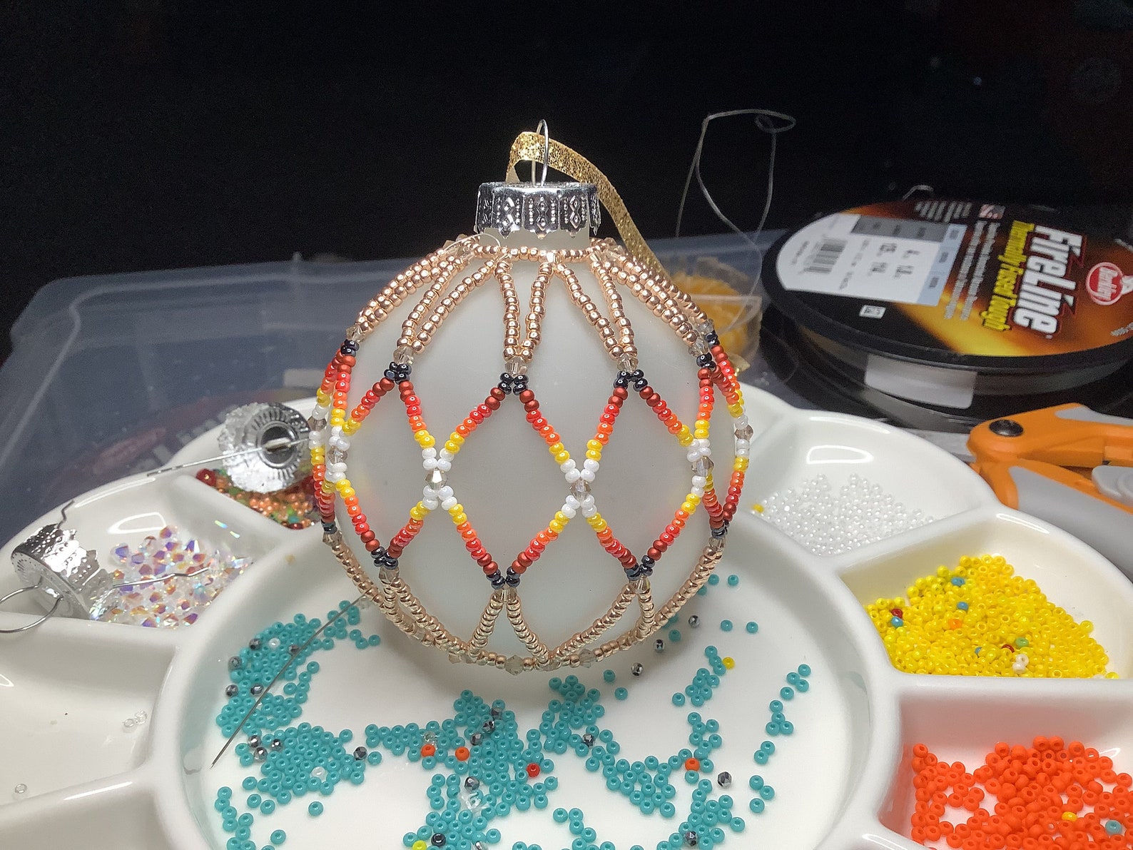 Rose Gold Native American Beaded Ornament Pendleton Colors - Etsy