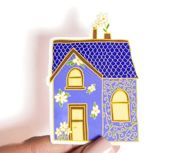 Cute House Sticker, 3 X 2in | Aesthetic Florals - Etsy