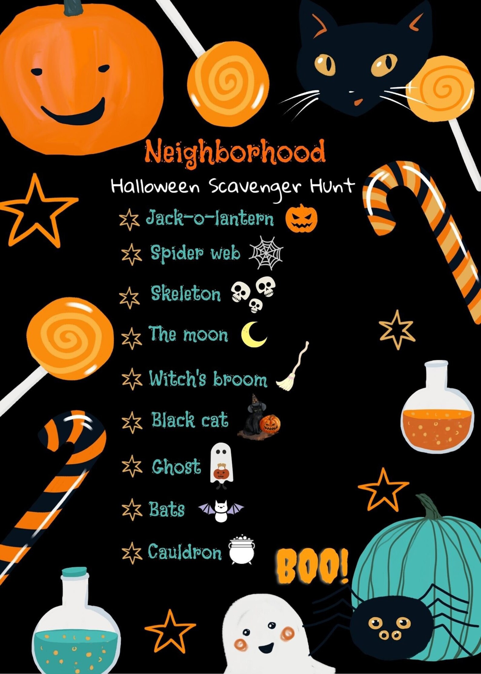 Neighborhood Halloween Scavenger Hunt - Etsy