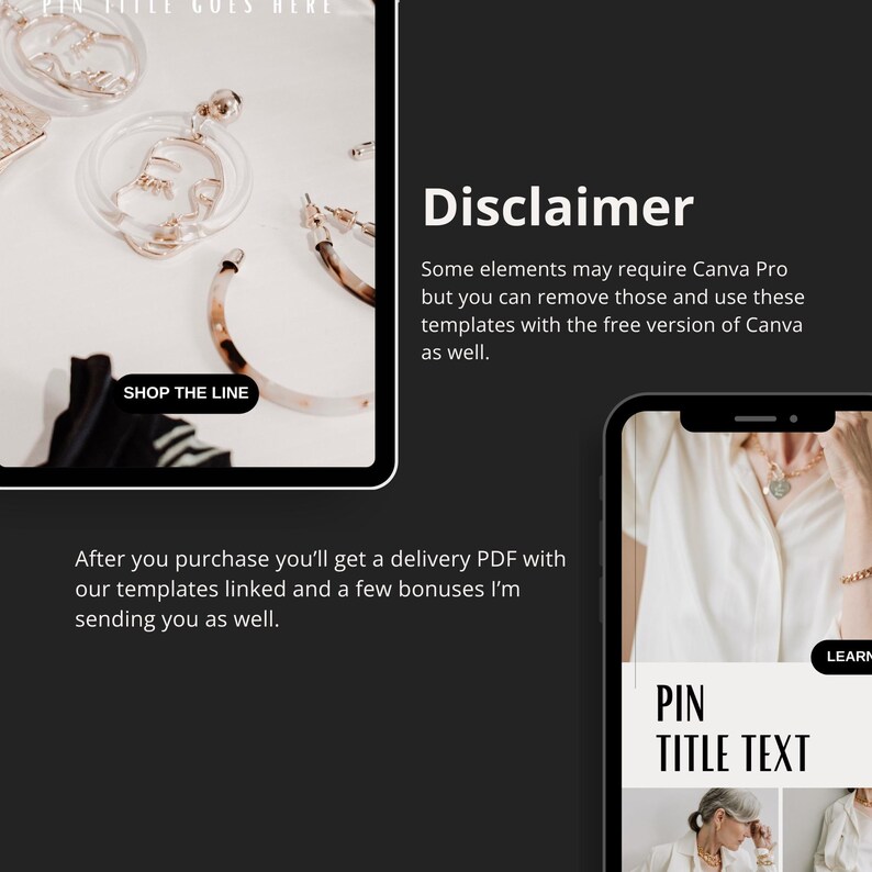 Modern Pinterest Templates for Canva, Editable Pin Templates for ...