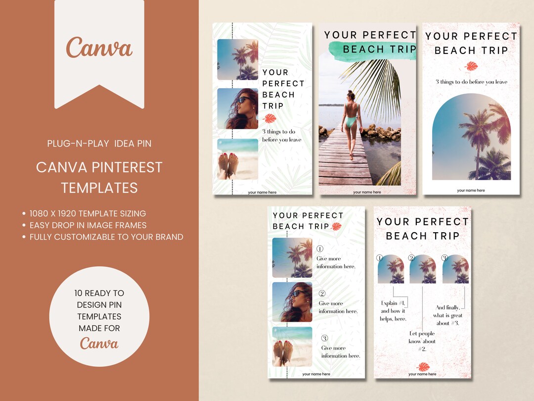 Pinterest Idea Pin Templates for Canva | Editable Canva Templates ...
