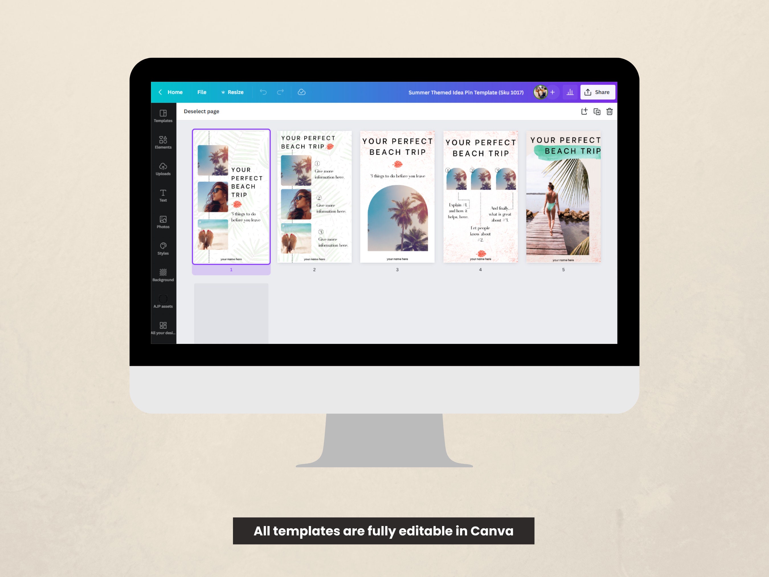 Pinterest Idea Pin Templates for Canva | Editable Canva Templates ...