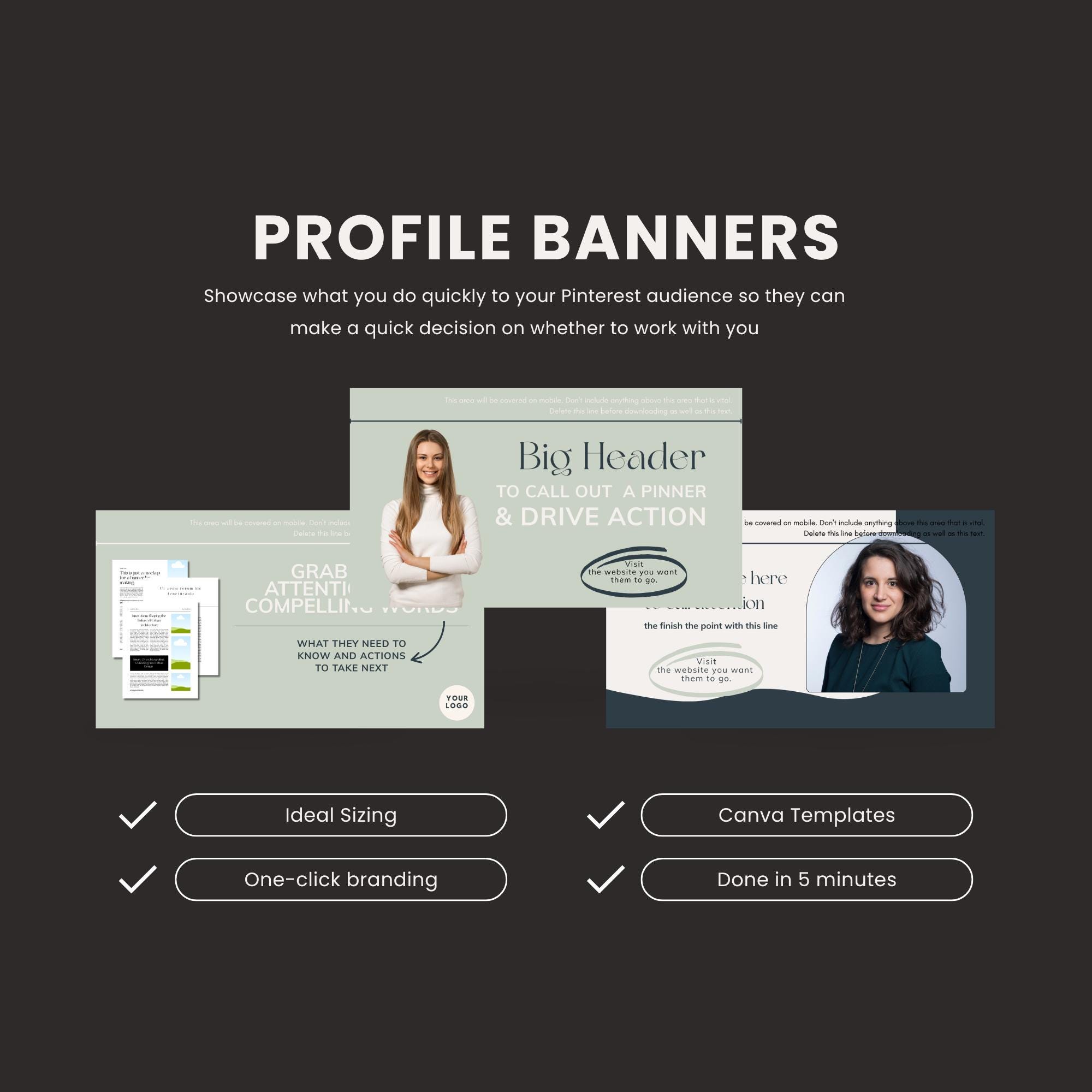 Pinterest Profile Banner Templates | Brand Your Pinterest Profile With ...