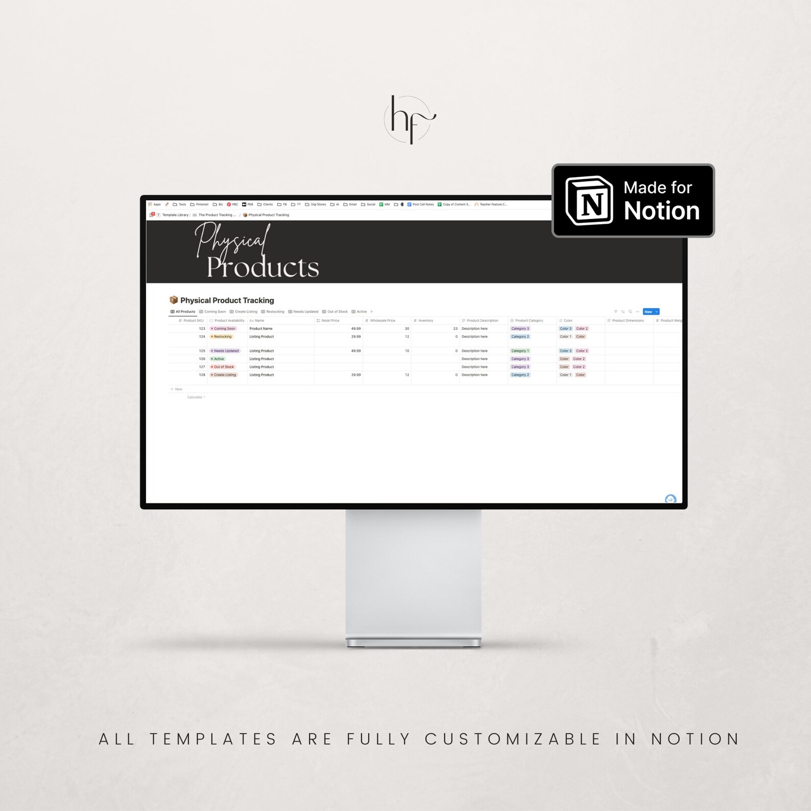 Notion Product Management OS Hub for Physical/digital Product Sellers | Etsy Notion Template ...