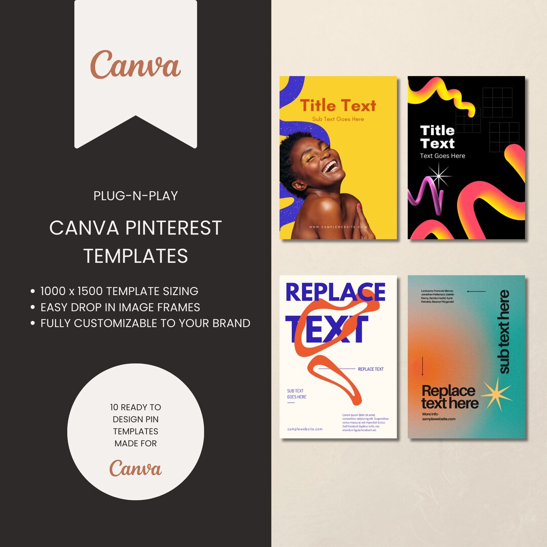 Aesthetic Color Block Pinterest Templates for Canva, Editorial ...