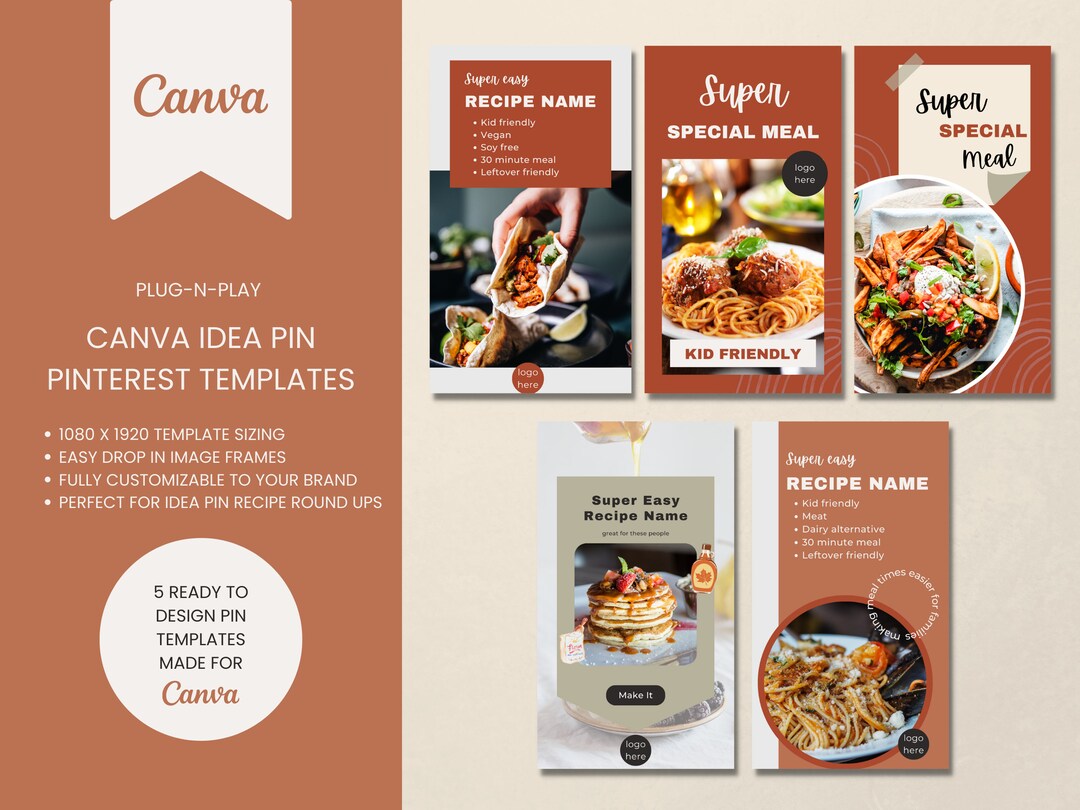 Food Blogger Pinterest Pin Templates | Food Blog Pinterest Pins | Food ...