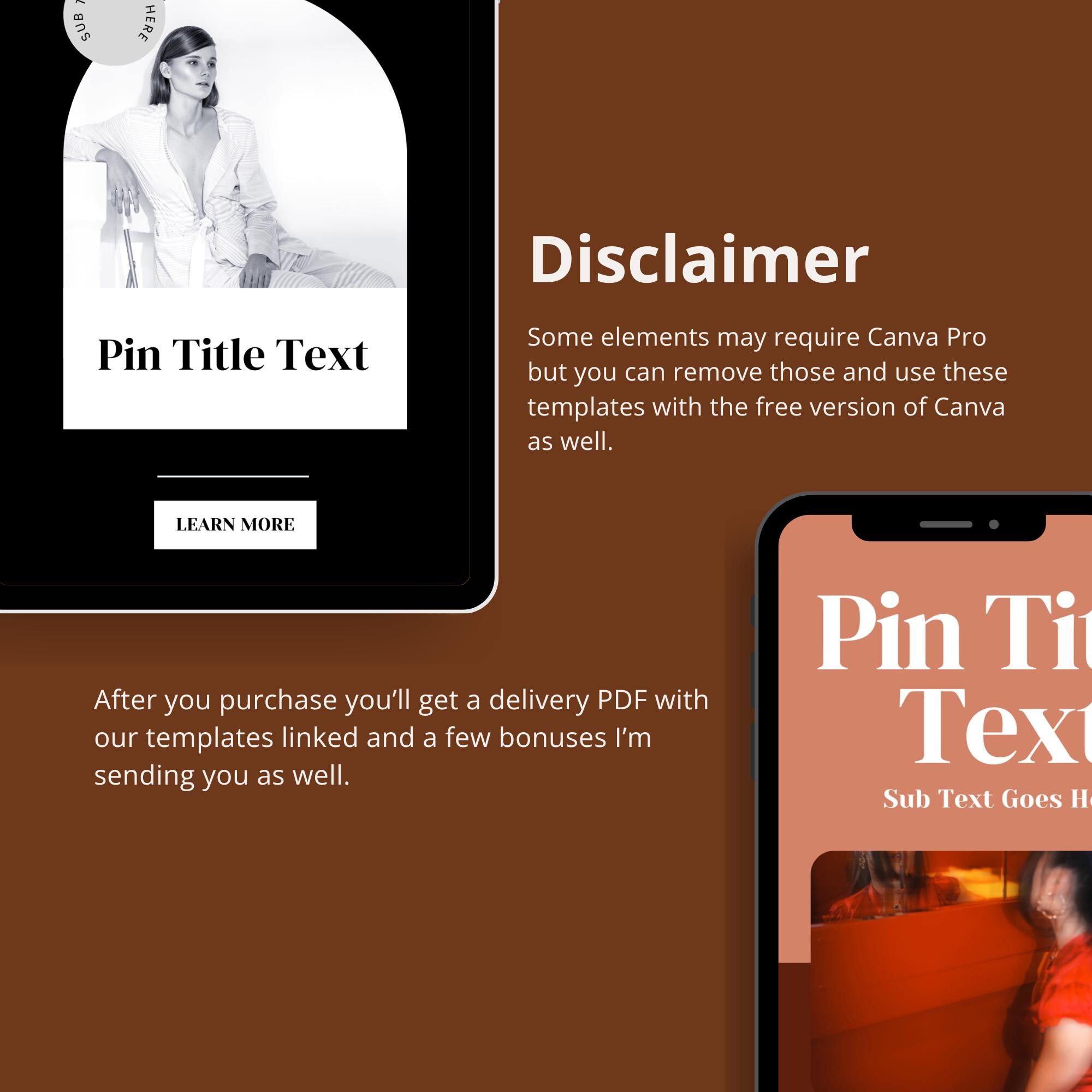 Aesthetic Editorial Pinterest Templates for Canva - Etsy