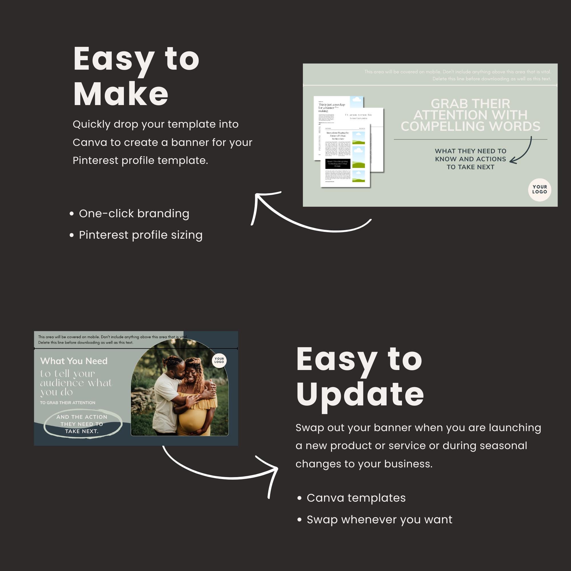 Pinterest Profile Banner Templates | Brand Your Pinterest Profile With ...