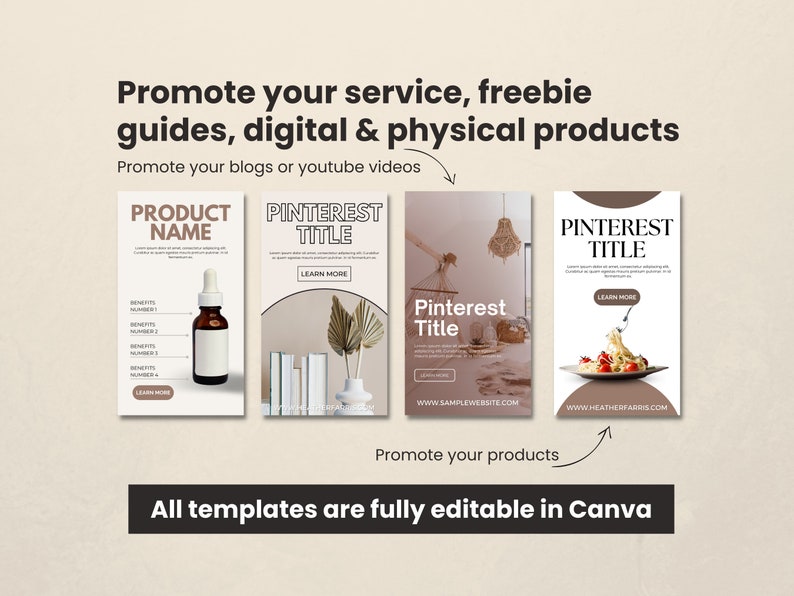 Pinterest Ads Guide + Pinterest Ads Templates for Canva - Learn How to ...