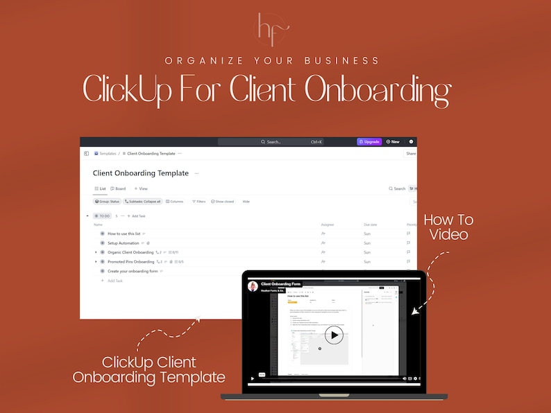 Clickup Client Onboarding Template for Pinterest Managers - Etsy