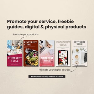 Pinterest Templates for Content Creators, Editable Pin Templates for ...