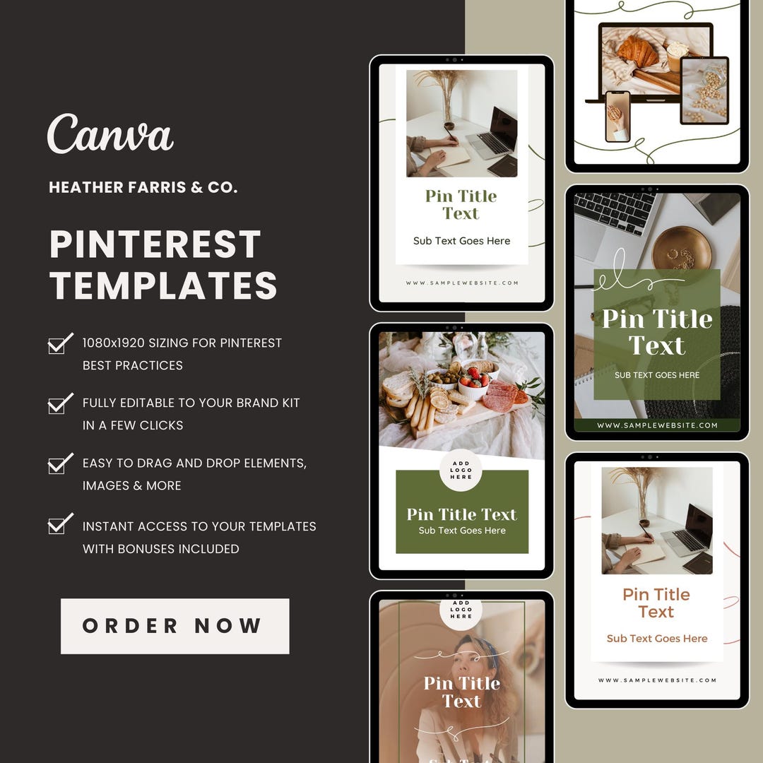 Editable Pinterest Templates, Canva Pin Graphics for Pinterest ...