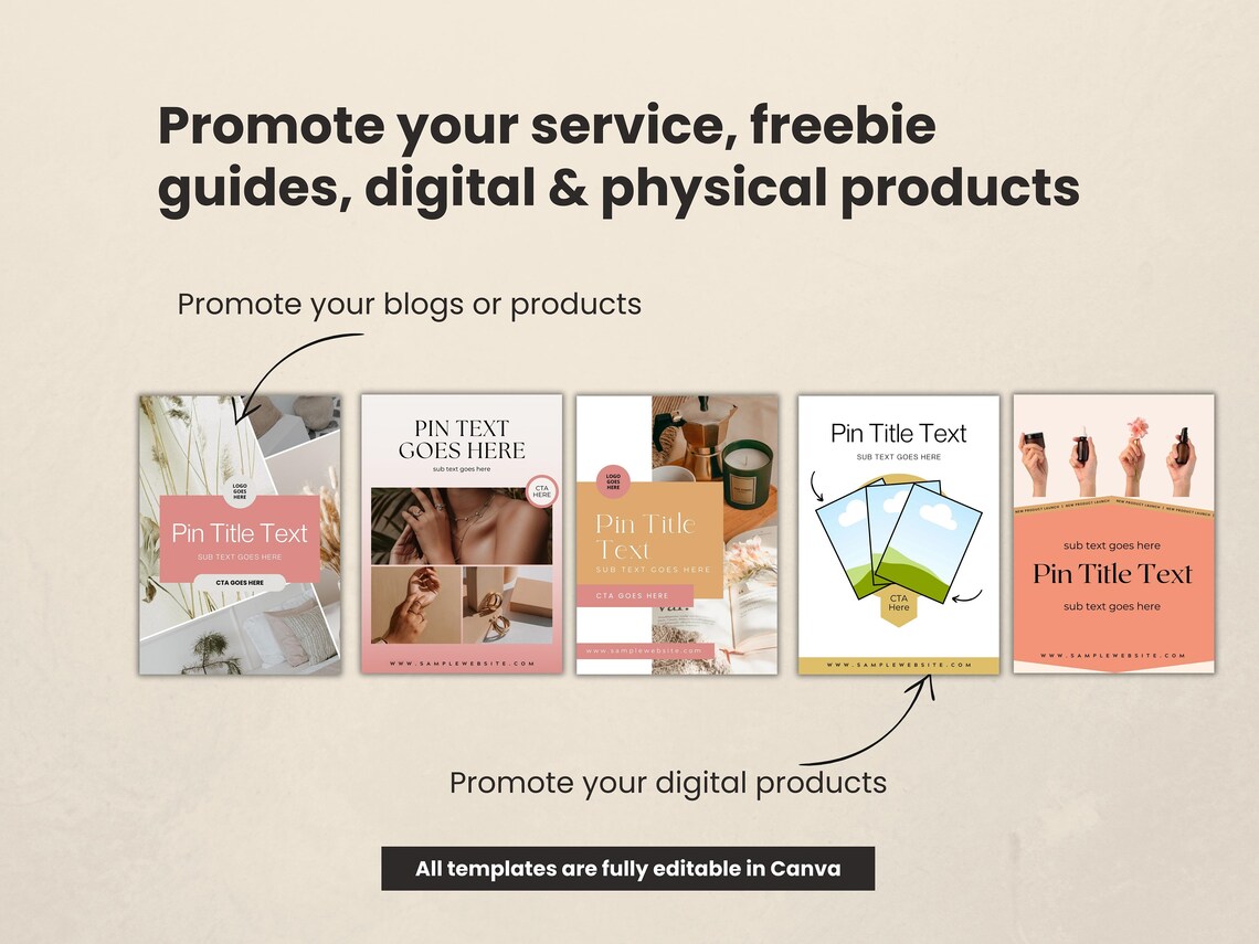 Pinterest Templates for E-commerce Product Sellers Pinterest Graphics ...