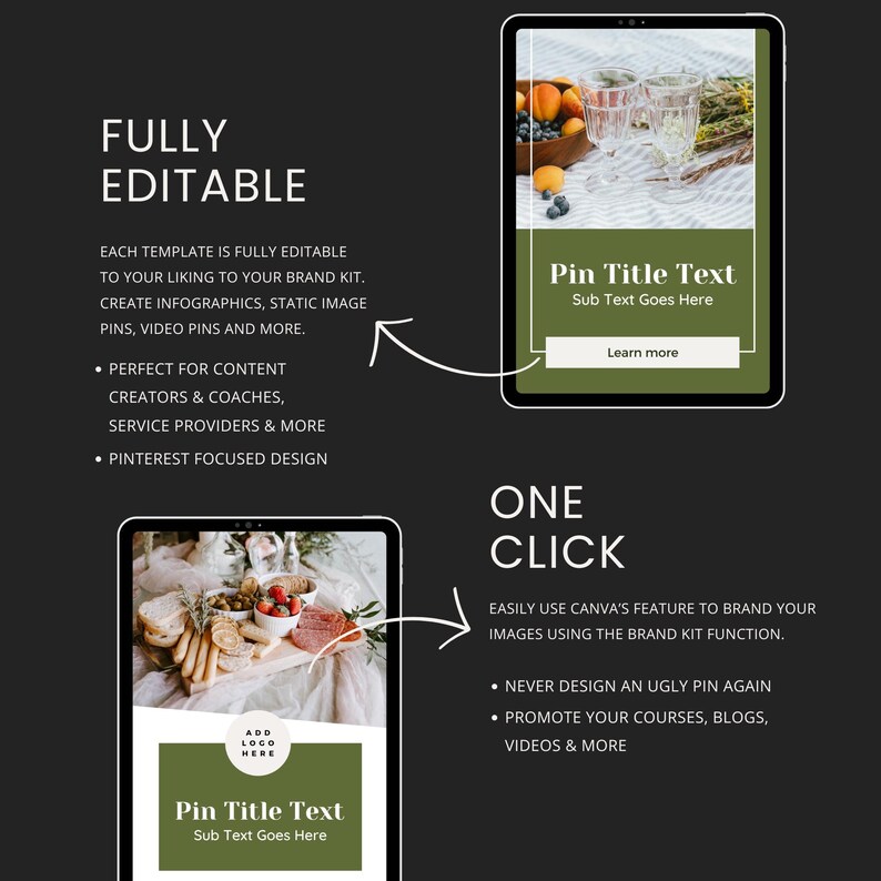 Editable Pinterest Templates, Canva Pin Graphics for Pinterest ...