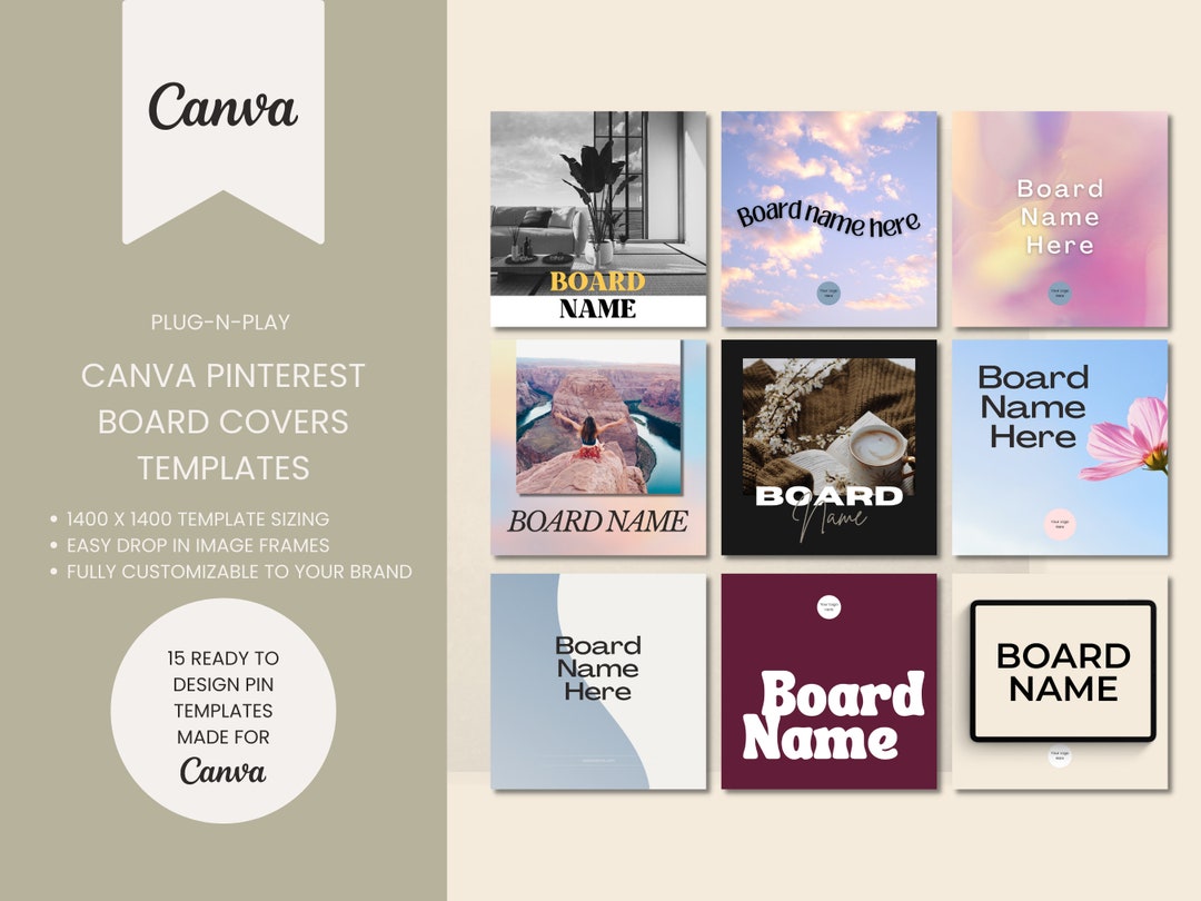 Pinterest Board Cover Templates for Canva | Pinterest Marketing ...