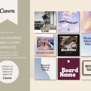 Pinterest Board Cover Templates for Canva | Pinterest Marketing ...