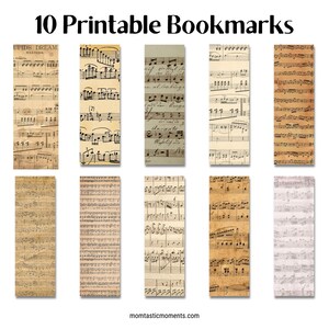 Antique Sheet Music Bookmarks for Book Lovers, Gift for Kids and ...