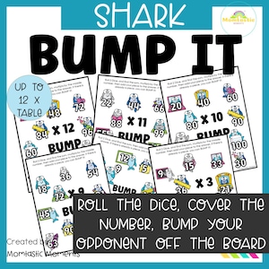 Shark Multiplication Bump Dice Game, Educational Math Activities ...