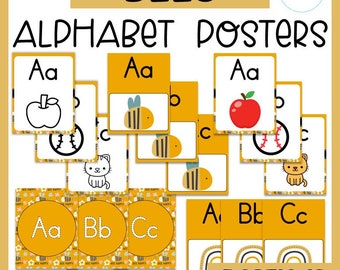 Alphabet Posters / Bee Classroom Decor - Etsy