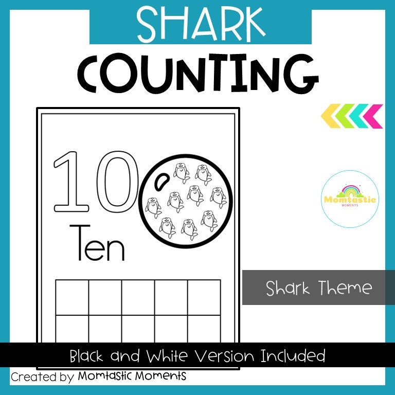 Counting Sharks - Numbers 1-10 - Pre-k Math Activities, Printable ...