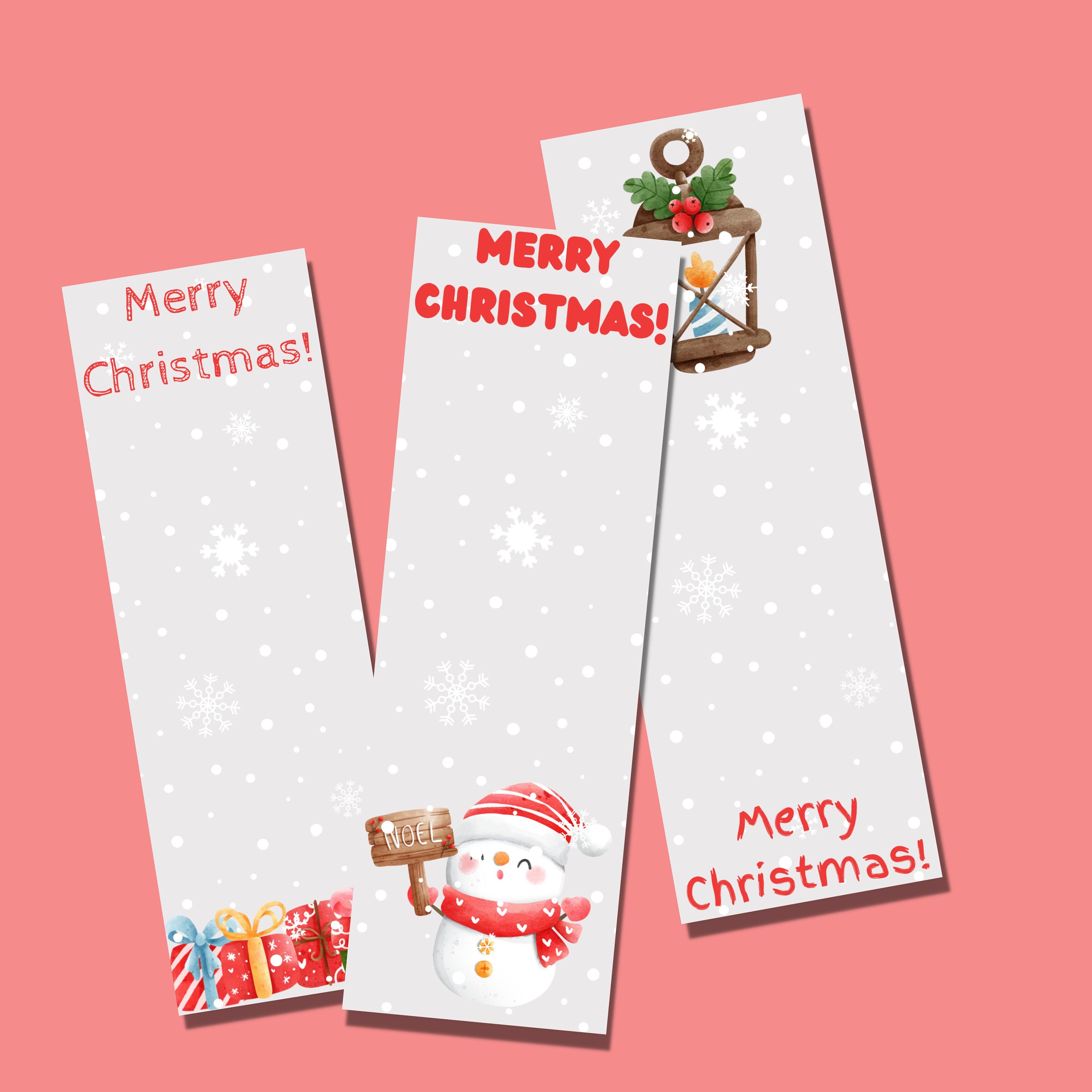 Christmas Printable Bookmarks for Book Lovers, Gift for Kids and ...