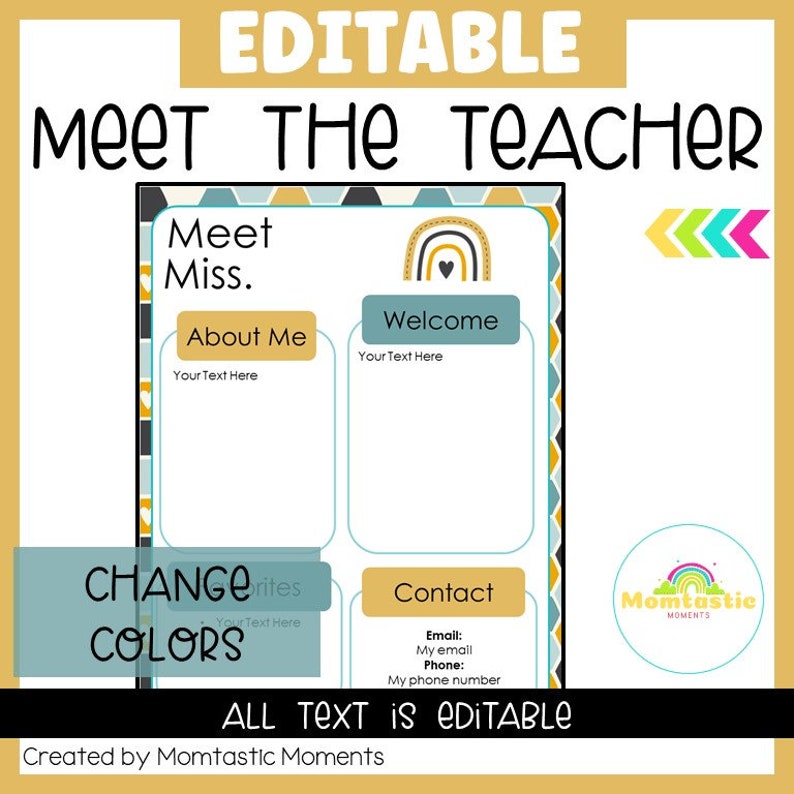 Meet the Teacher Cute Bee Theme Classroom Decor, Printable Classroom ...