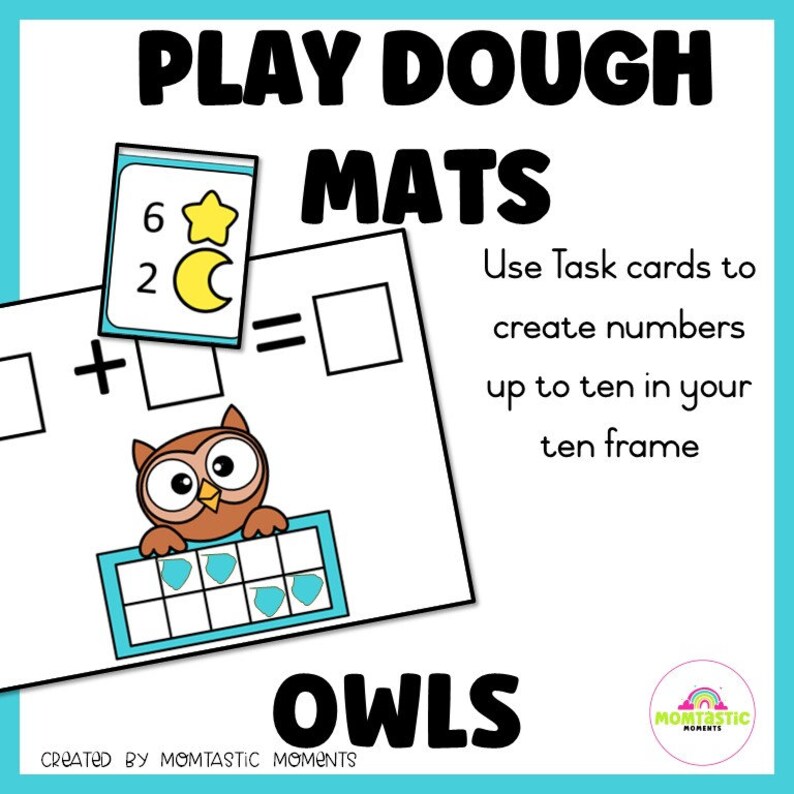Owl Number Recognition Playdough Mats 1 - 10 With Task Cards, Fine ...