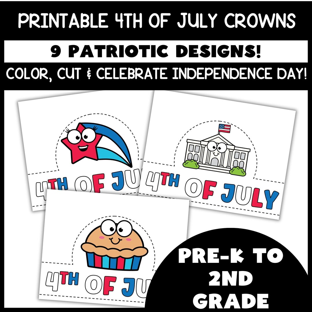 4th of July Printable Crowns | Patriotic Craft for Kids | Independence ...