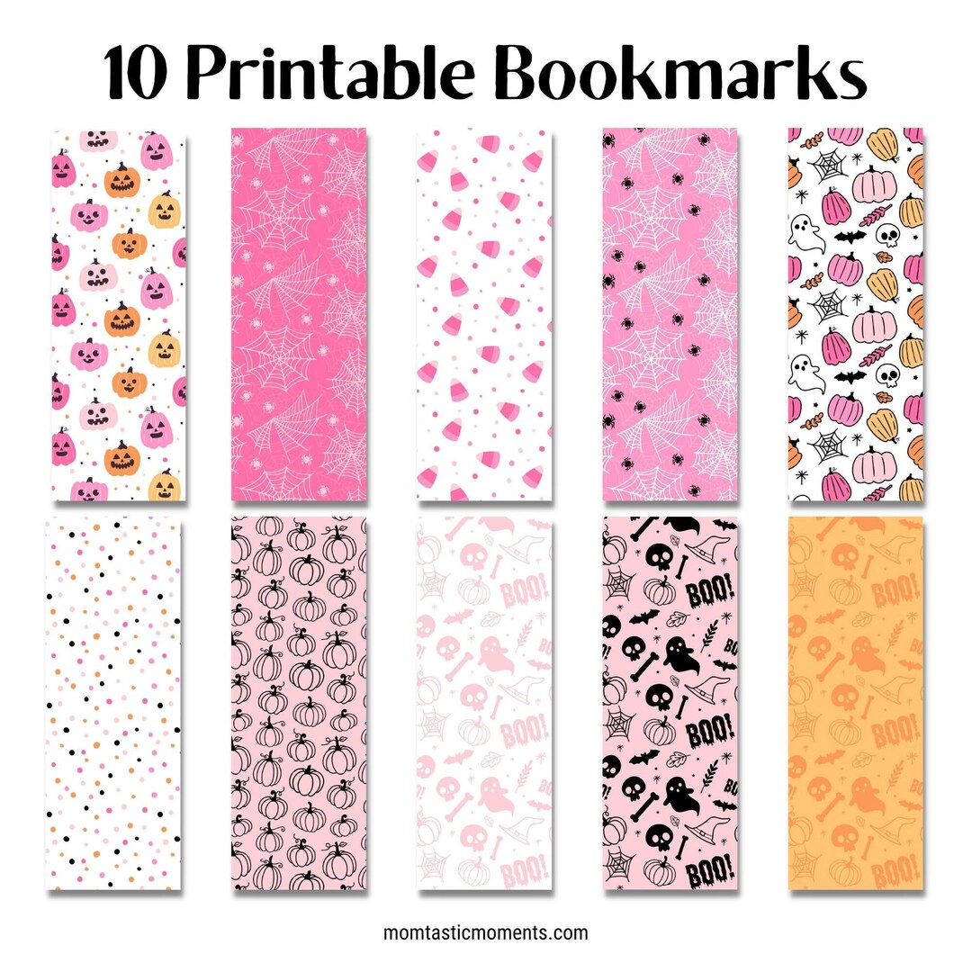 Halloween Printable Bookmarks for Book Lovers, Gift for Kids and ...