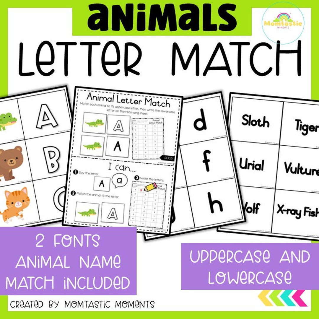 Letter Matching Uppercase and Lowercase Worksheets and Centres, A-Z ...