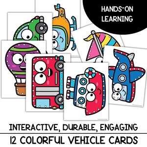Transportation Lacing Cards – Fine Motor Skills, Busy Bag Activity ...