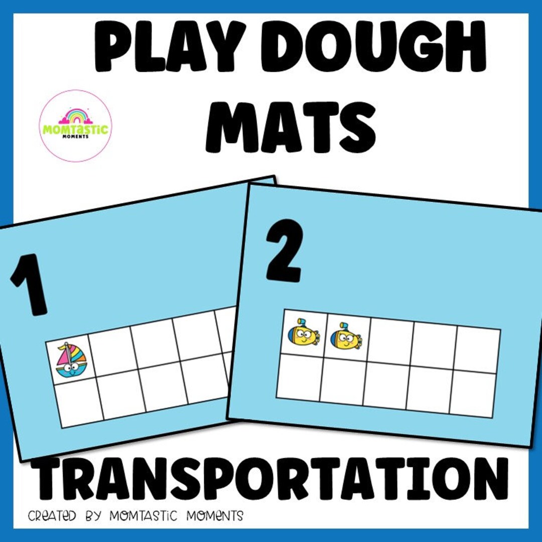 Transportation Number Recognition Playdough Mats 1 - 10 With Task Cards ...