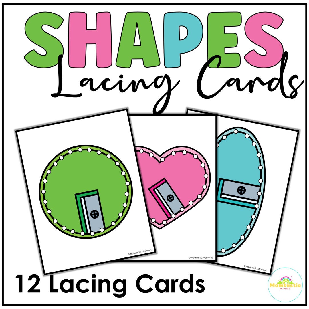 Shapes Lacing Cards for Fine Motor Skills - Engaging Educational ...