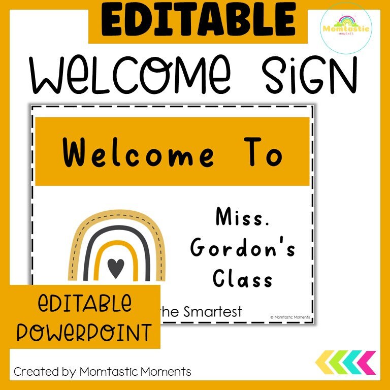 Welcome Door Sign Cute Bee Theme Classroom Decor, Printable Welcome ...