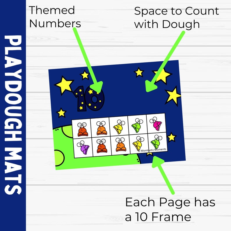 Space Number Recognition Playdough Mats 1 - 10 With Task Cards, Fine ...