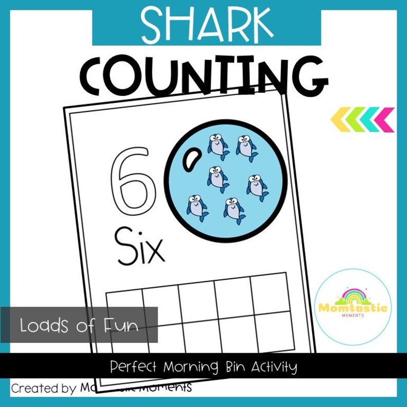 Counting Sharks Numbers 1-10 Pre-k Math Activities, Printable, Instant ...