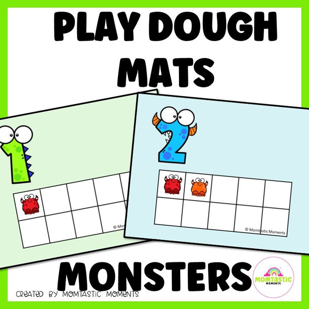 Monster Number Recognition Playdough Mats 1 - 10 With Task Cards, Fine ...