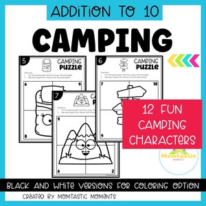 Camping Addition Fun: Interactive Puzzle Mats for Addition Within 10 K ...