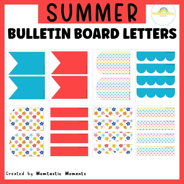 End of Year Decor Bulletin Board Letters, Summer Classroom Decor ...