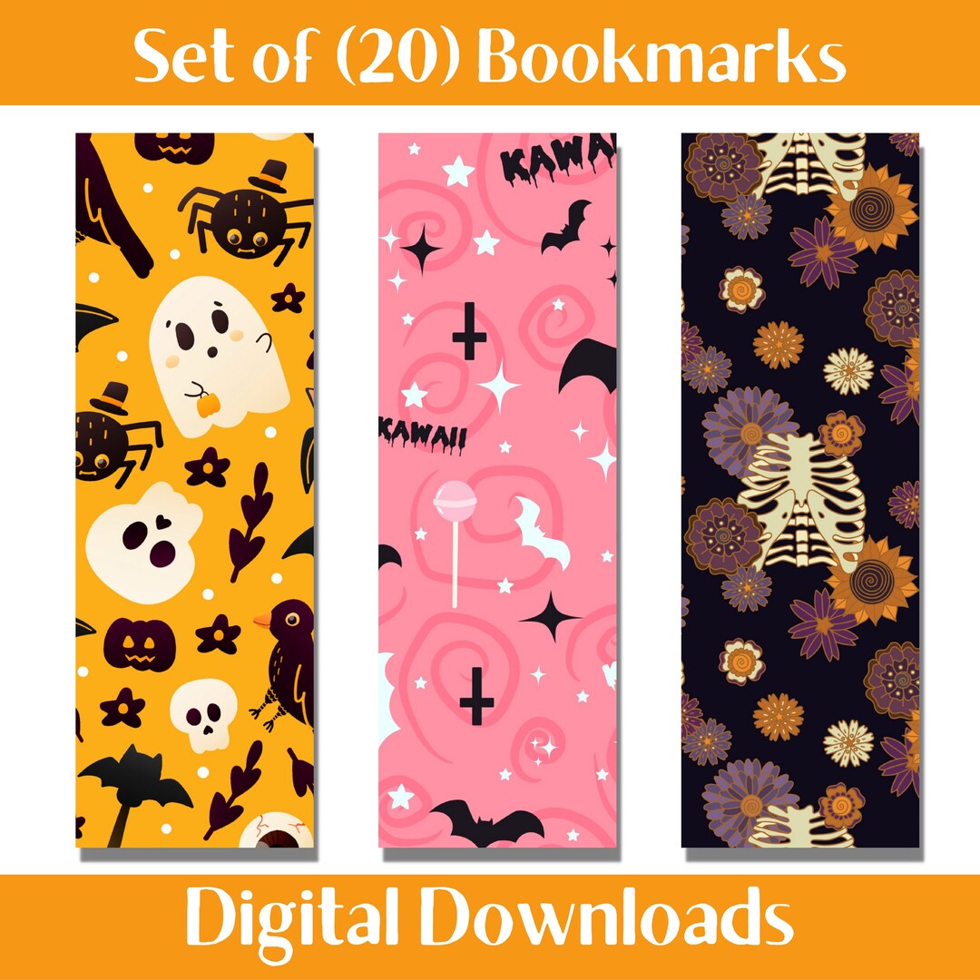 Halloween Printable Bookmarks for Book Lovers, Gift for Kids and ...